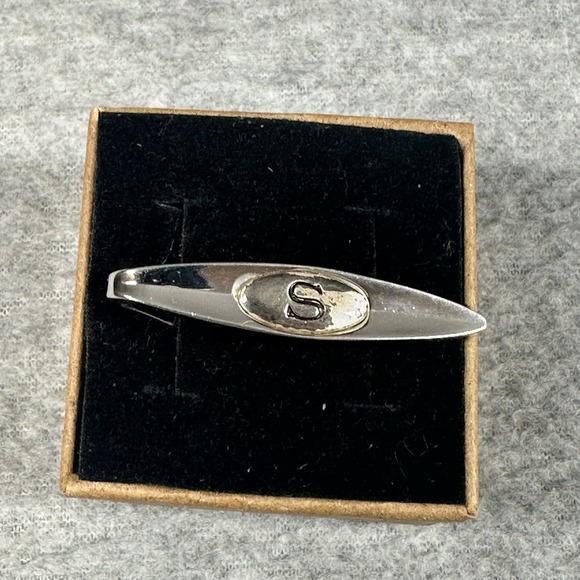 Anson | Accessories | Vintage Anson Silver Tone Tie Clip Monogram S ...